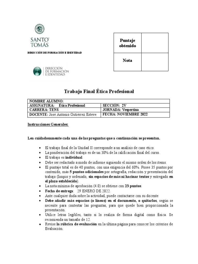 Analisis de Caso Final 2v - 2022 | PDF | Moralidad