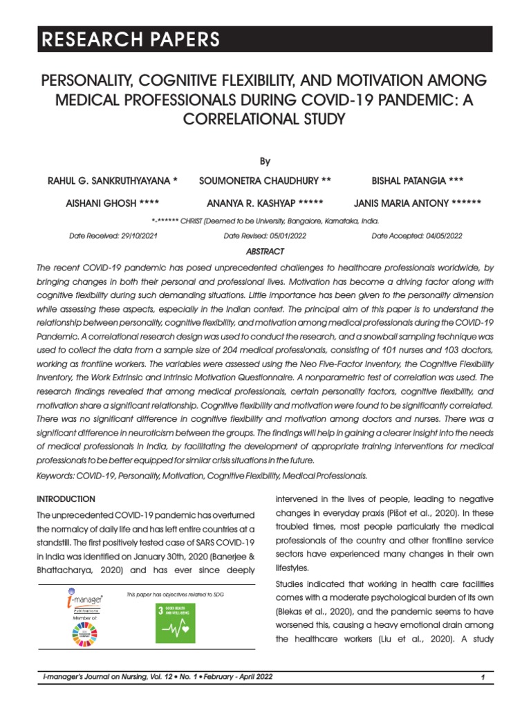 Manuscript - Personality Cognitive Flexibility and Motivation Among ...