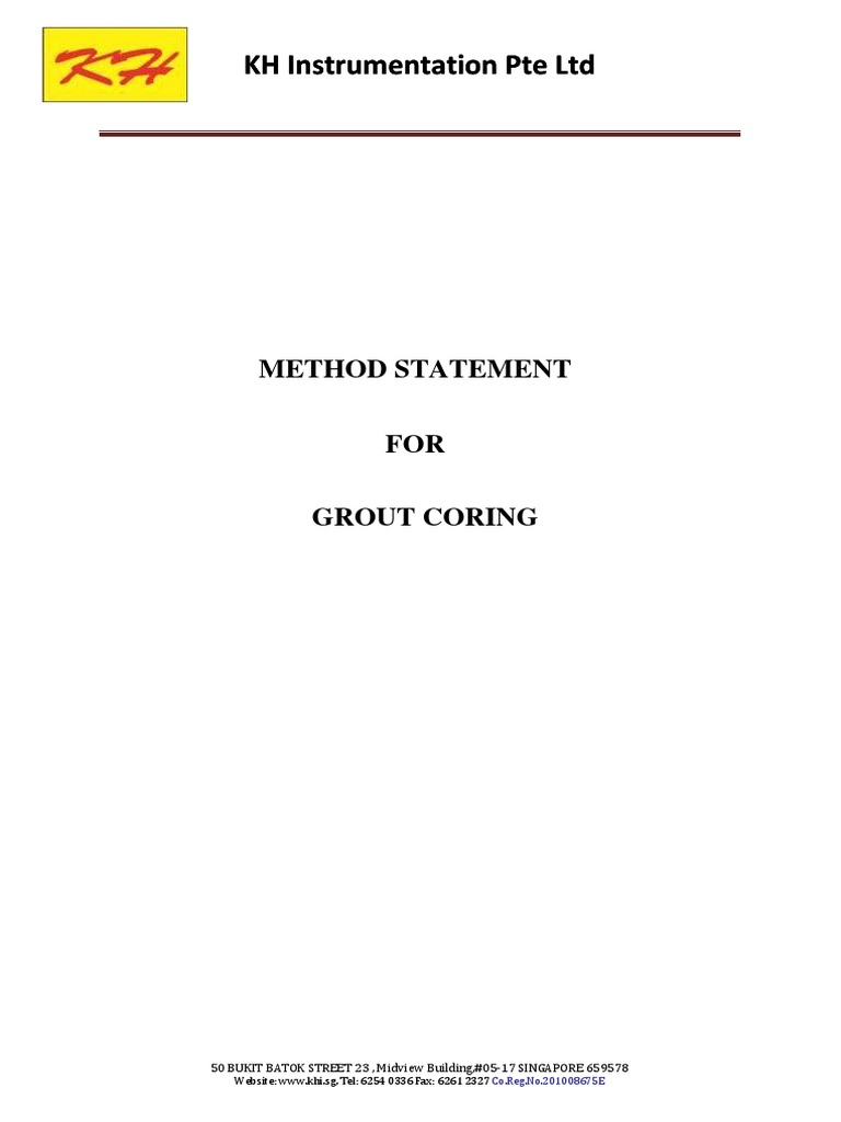 Method Statement For Coring | PDF | Drilling | Drilling Rig