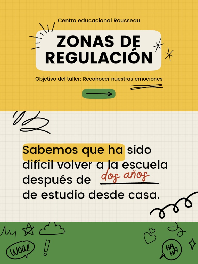 Zonas de Regulación ASE Aprendizaje Social y Emocional - AGOSTO | PDF