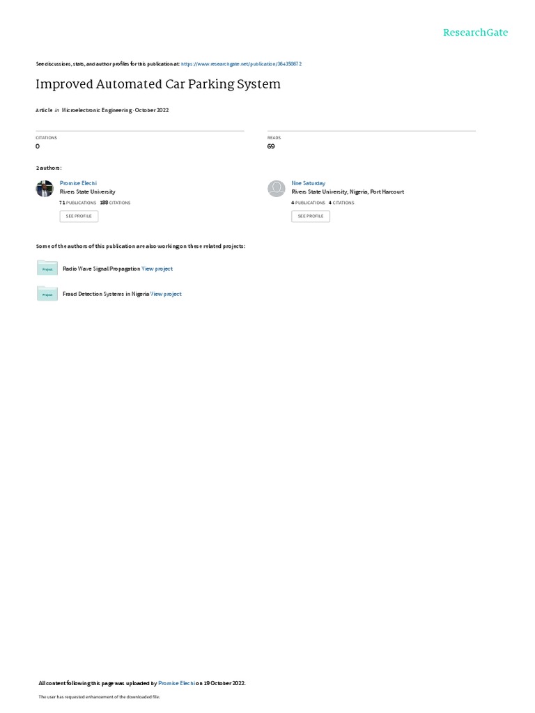 Automated Car Parking | PDF | Parking | Barcode