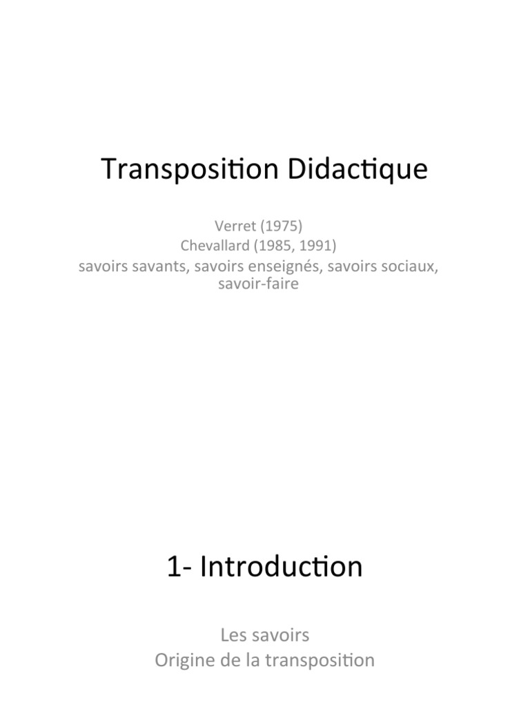Transposition Didactique | PDF