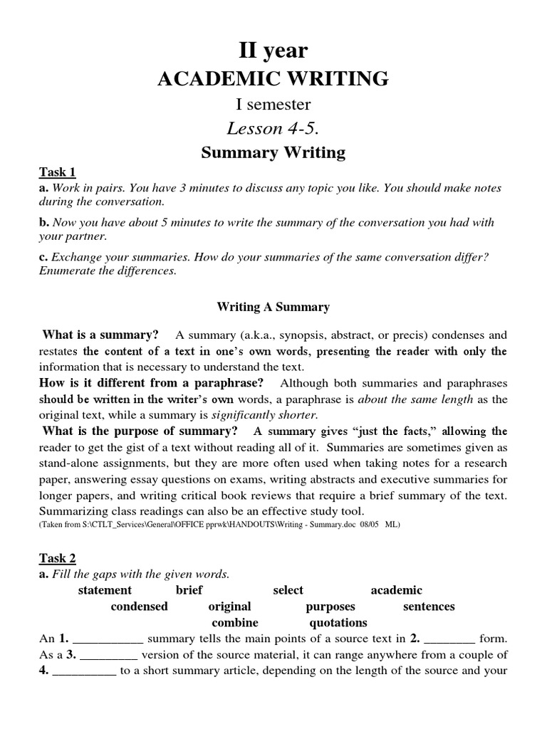 Lesson 4-5 Summary Writing | PDF | Physical Fitness | Cognitive Science
