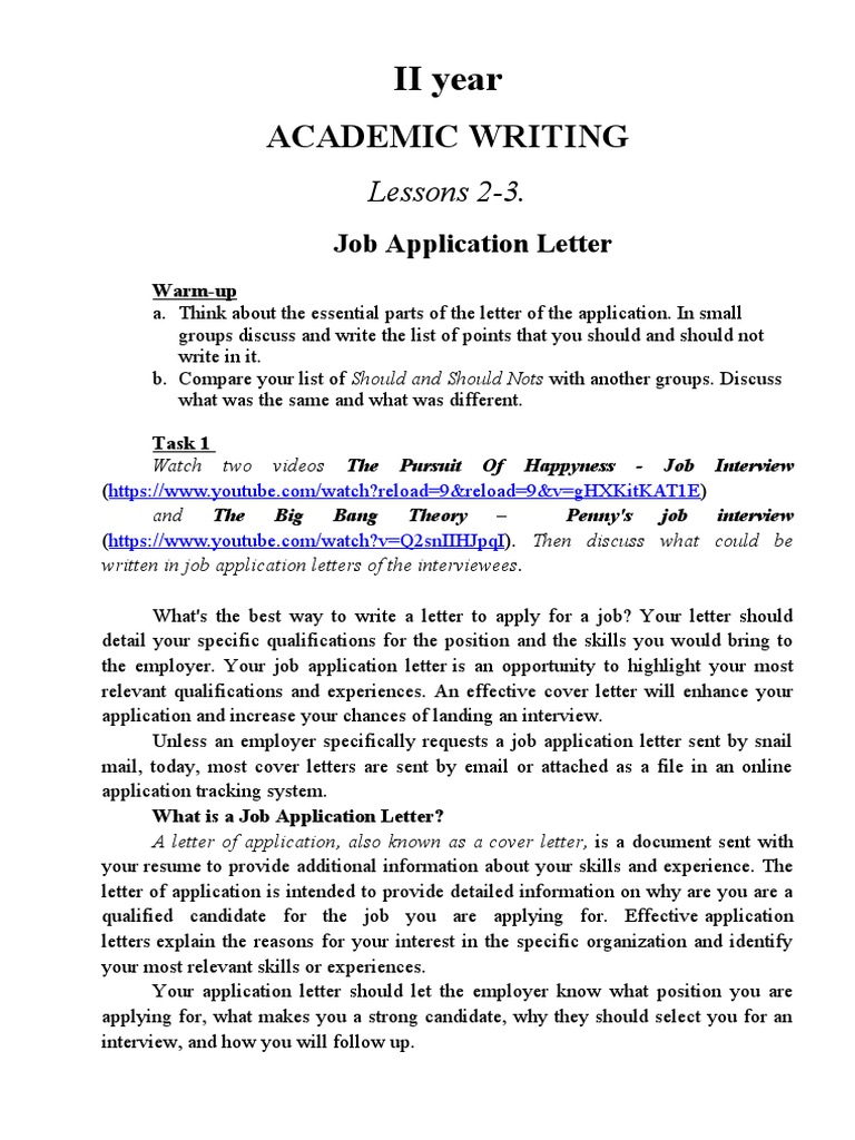 Letter of Application | PDF | Job Interview | Résumé