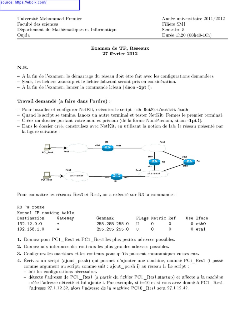 Exam TP SessNormal 27-02-2012 - Compressed | PDF