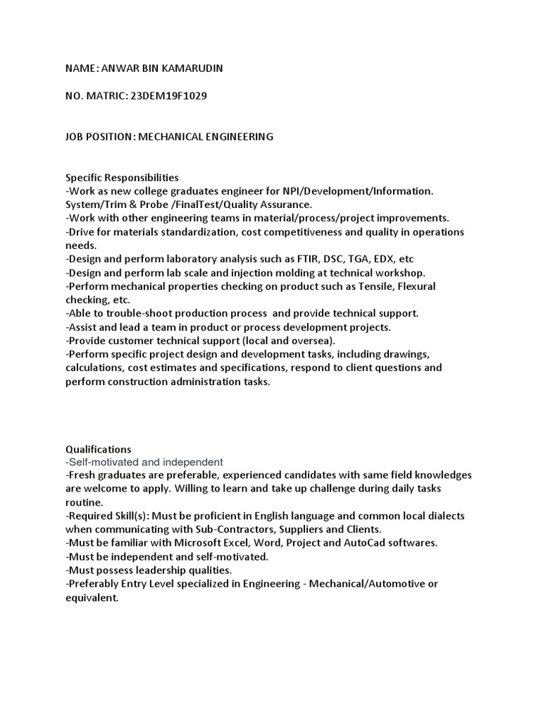 Job Advertisement | PDF