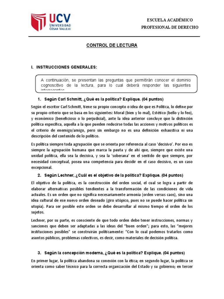 Control de Lectura | PDF