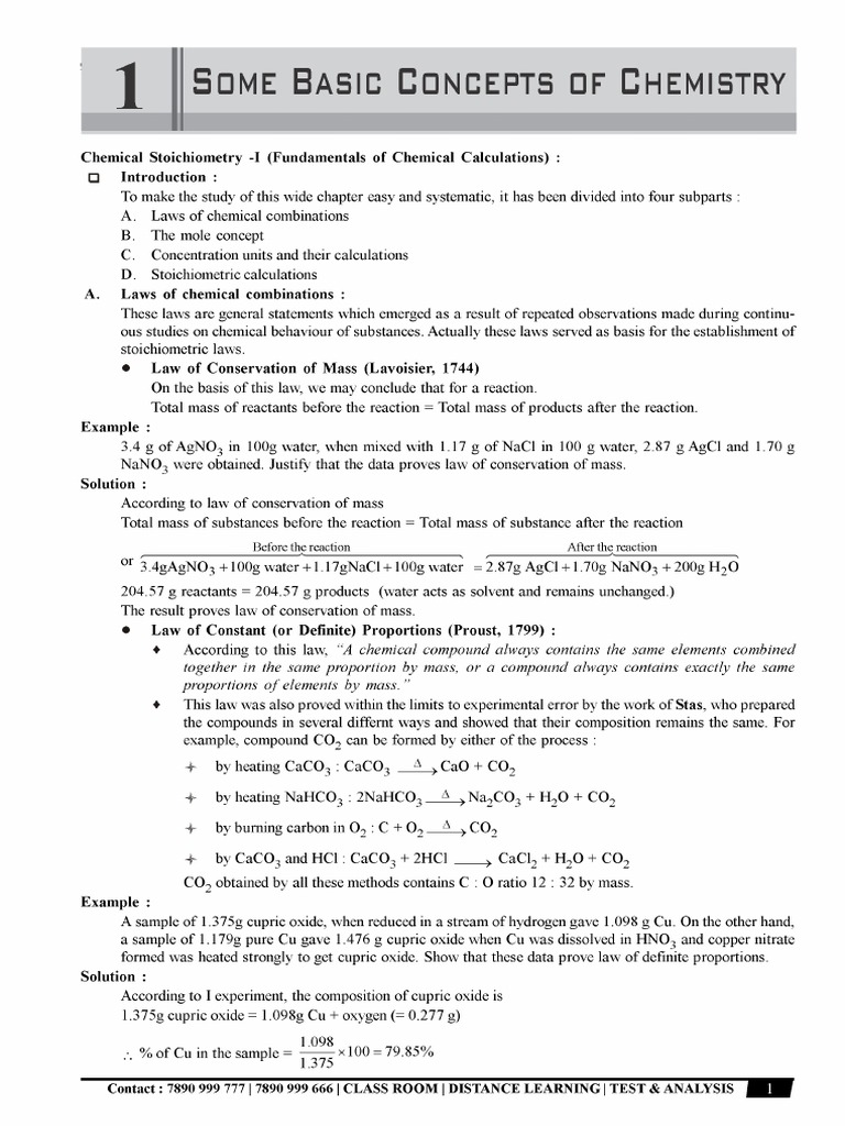 Some Basic Concept of Chemistry - 12418698 | PDF