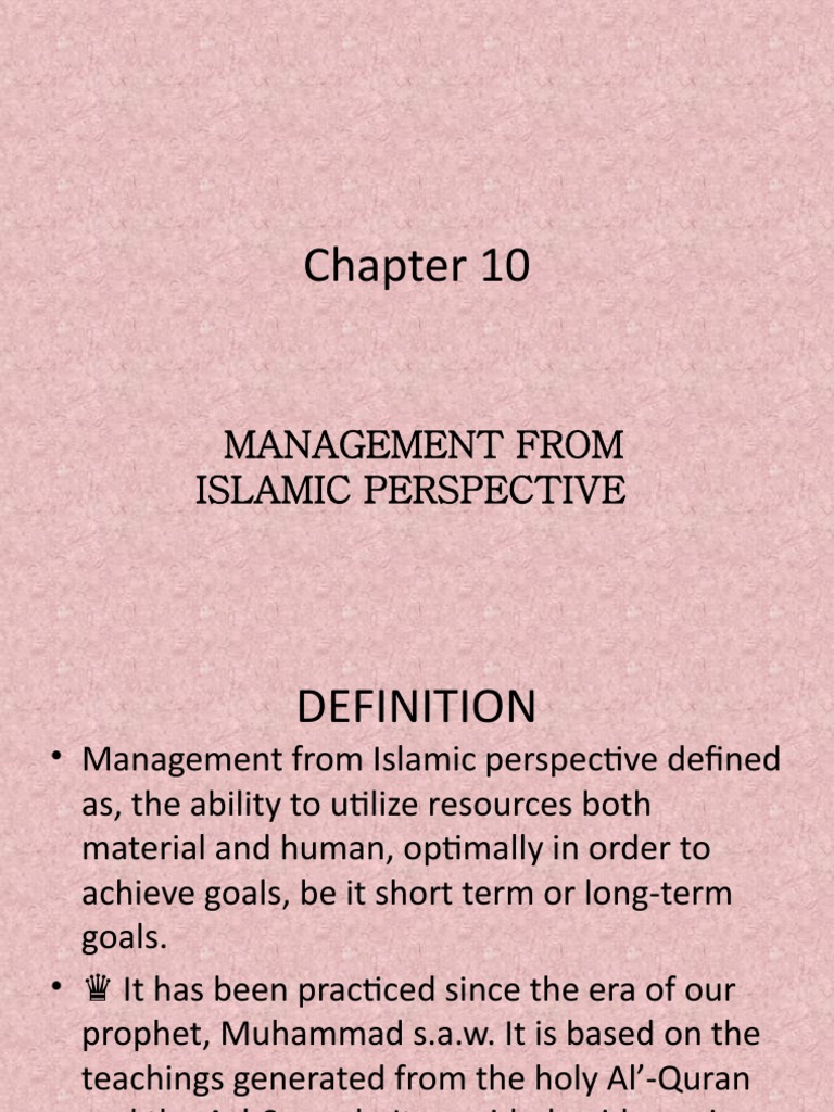 Chapter 10 - MGT From Islamic Perspectives | PDF | Muhammad | Leadership