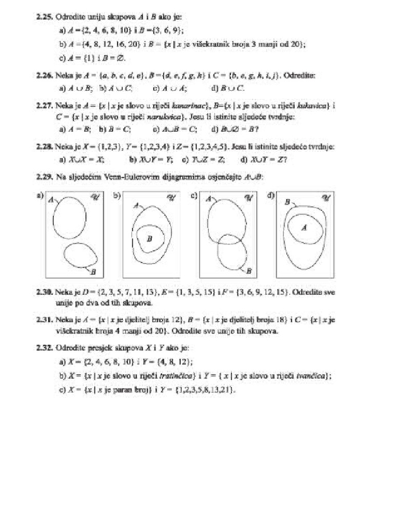 Skupovi Zadaci | PDF