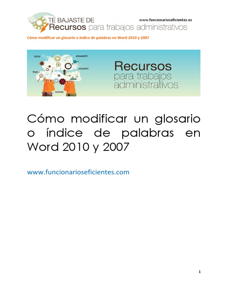 Modificar glosario en Word 2010/2007 | PDF | Informática