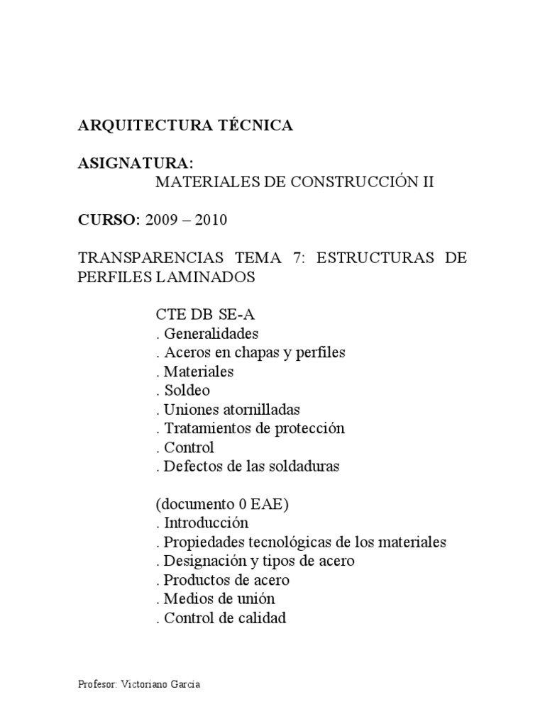 Tema 7 Estructuras de Acero | PDF | Tornillo | Mecánica de fractura