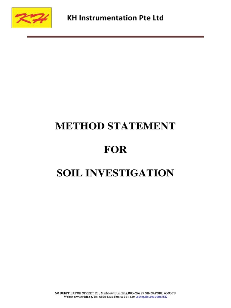 Method Statement For Soil Investigation Work | Download Free PDF | Materials | Applied And ...