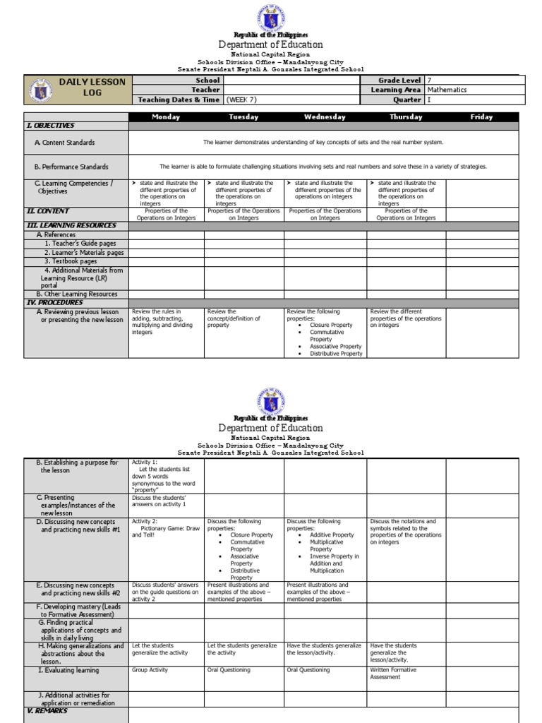 DLL Sample | PDF | Learning | Teachers