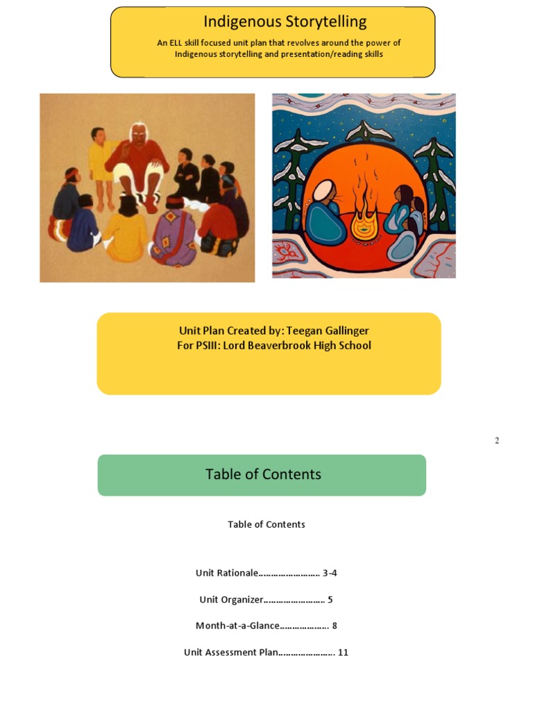 Indigenous Storytelling Unit | PDF | Reading Comprehension | Storytelling