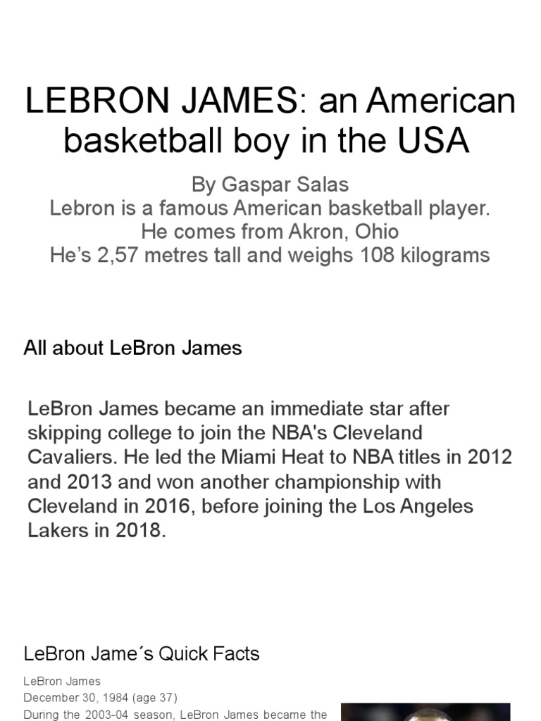 LEBRON JAMES - An American Basketball Boy in The USA | PDF
