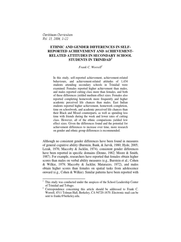 Carib Source 2 | PDF | Effect Size | Sex Differences In Humans