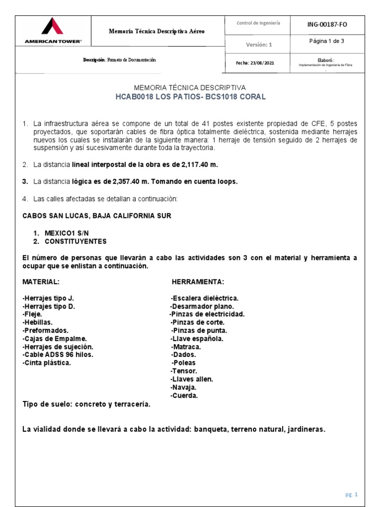 Atc - Hcab0018-Los Patios-Bcs-1018-Coral - Mtdaer - 080921 | PDF ...