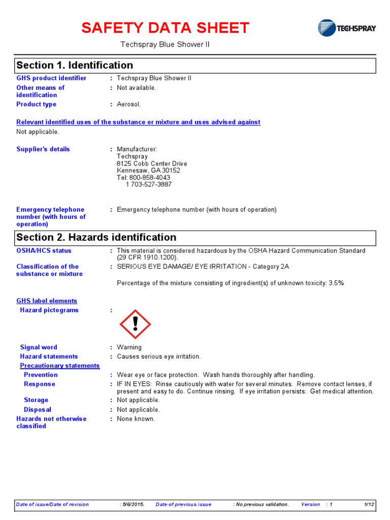 Techspray Blue Shower II - 2015 Bien | PDF