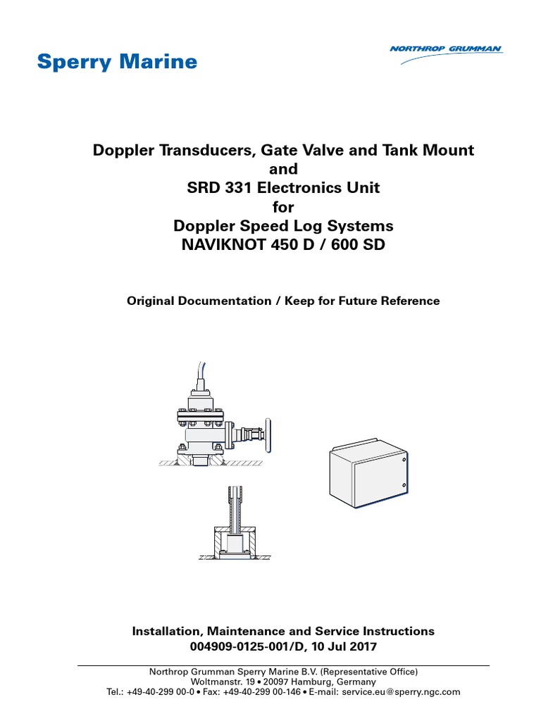 Doppler Transducers, Gate Valve and Tank Mount and SRD 331 Electronics ...