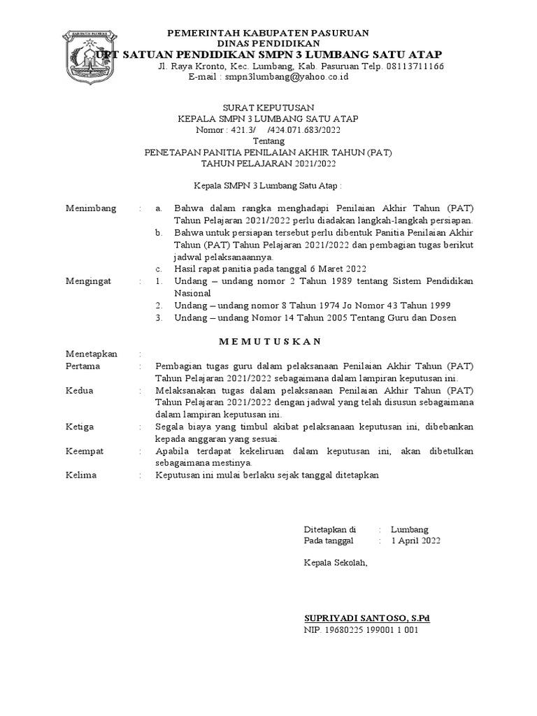 SK Kepanitiaan | PDF