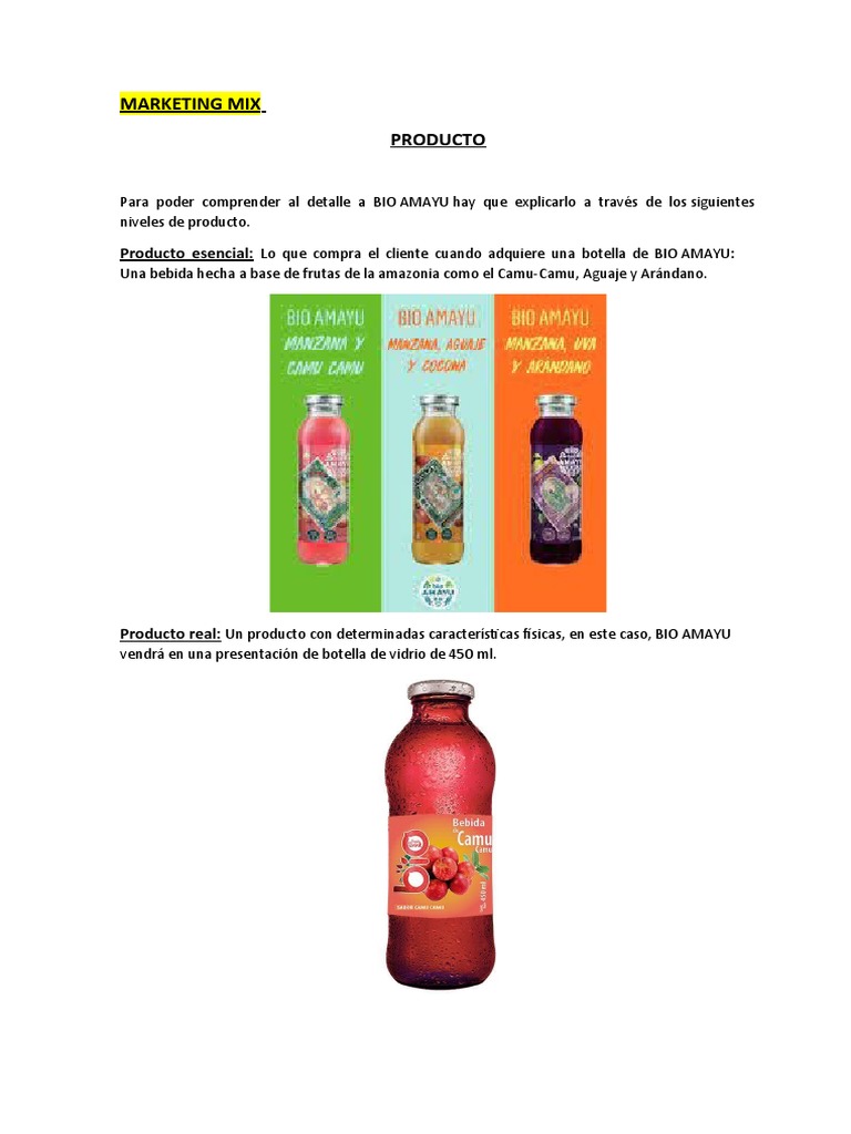 BIO AMAYU Yeisson 1ptr | PDF | Producto (Negocio) | Precios
