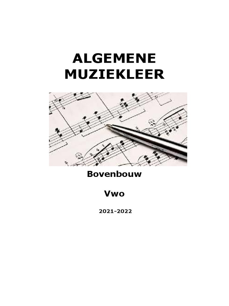 Algemene Muziekleer Vwo Versie 2021-2022 | PDF