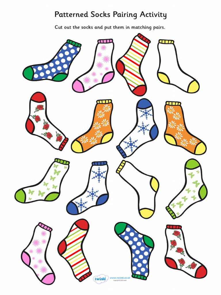 Patterned Socks Matching Activity | PDF