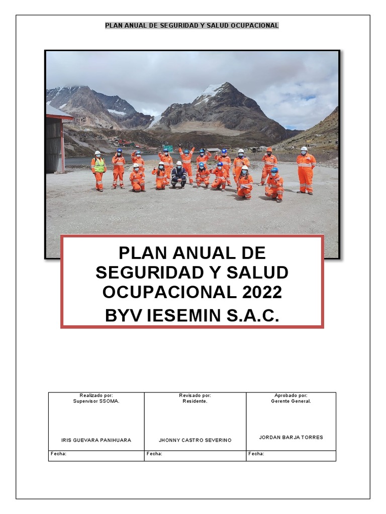 Byv - Plan Anual de Seguridad y Salud 2022 | PDF | Seguridad y salud ocupacional | Lavado de manos