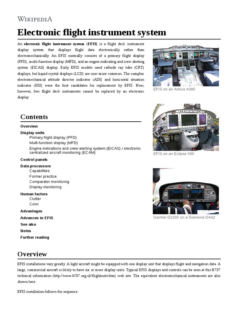 Electronic Flight Instrument System | PDF | Aircraft | Aviation