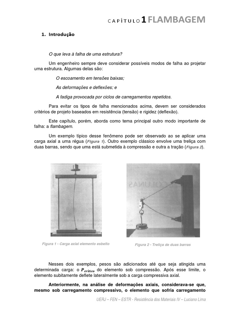 Flambagem - Aspectos e Calculos | PDF | Flambagem | Estresse (Mecânica)