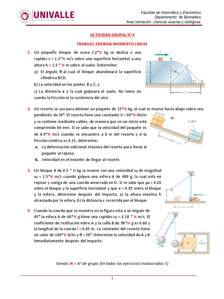 EJERCICIOS Cinemática y Dinámica | PDF | Fricción | Velocidad