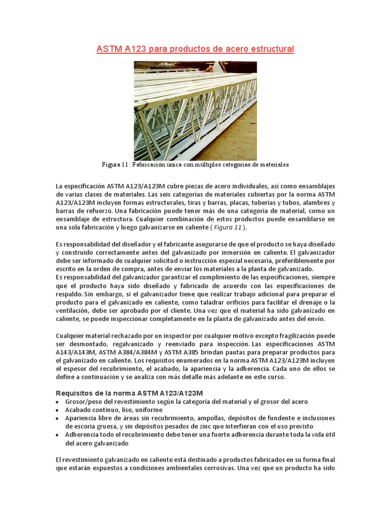 ASTM A123 para Productos de Acero Estructural | PDF