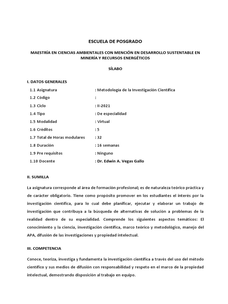 Silabo Metodología De La Investigación Científica Unmsm Pdf 