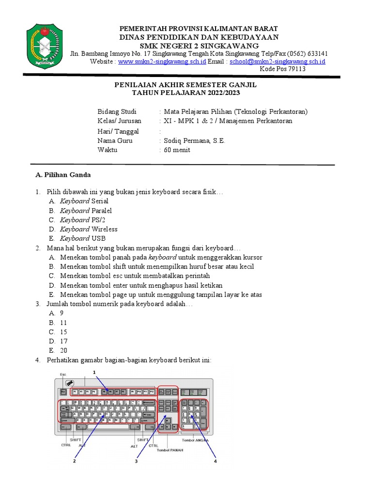 PAT Ganjil - Pilihan - XI MPK | PDF
