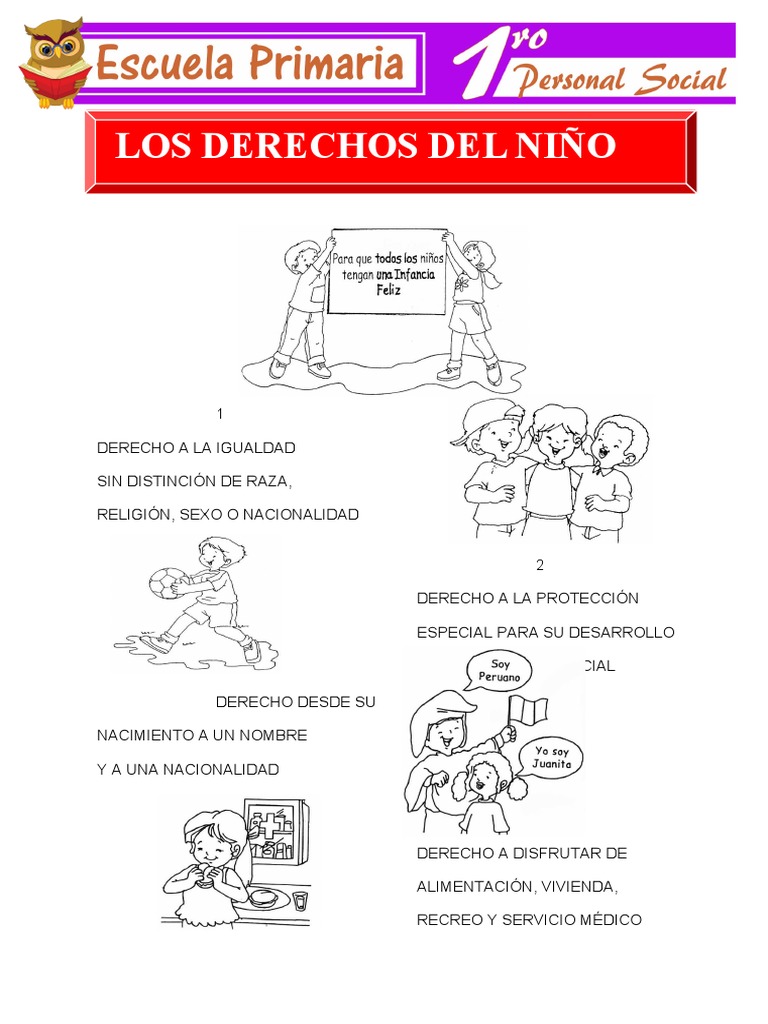 Los Derechos Del Niño para Primero de Primaria | PDF