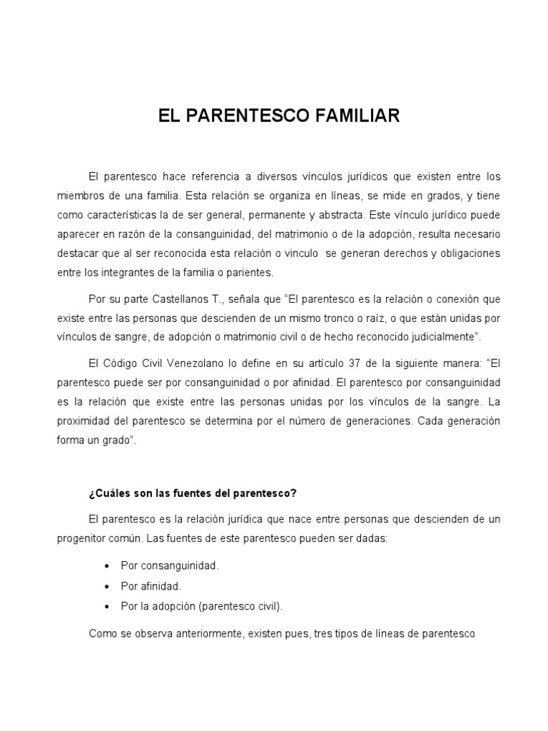 El Parentesco Familiar | PDF