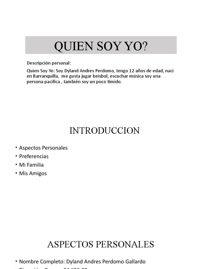 Quien Soy Yo | PDF