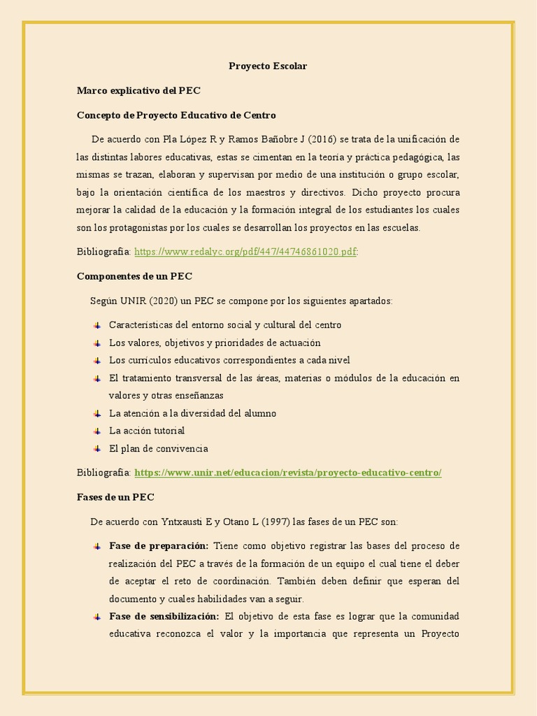 Marco Explicativo Del PEC | PDF | Plan de estudios