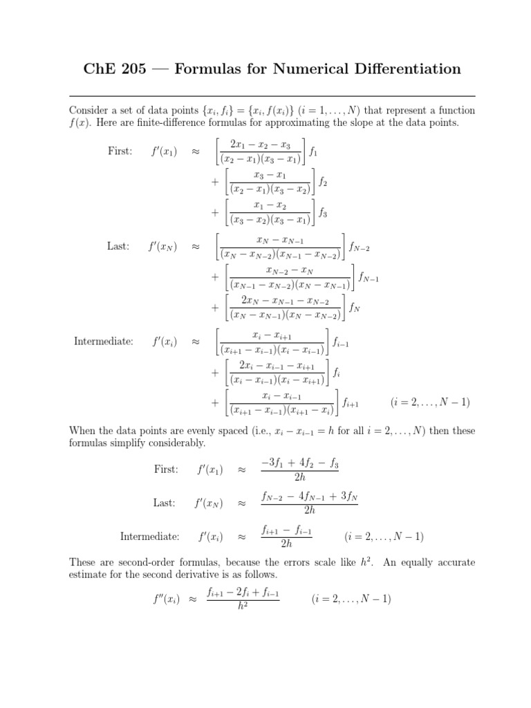 che205s17_reading_01e | PDF | Finite Difference | Numerical Analysis