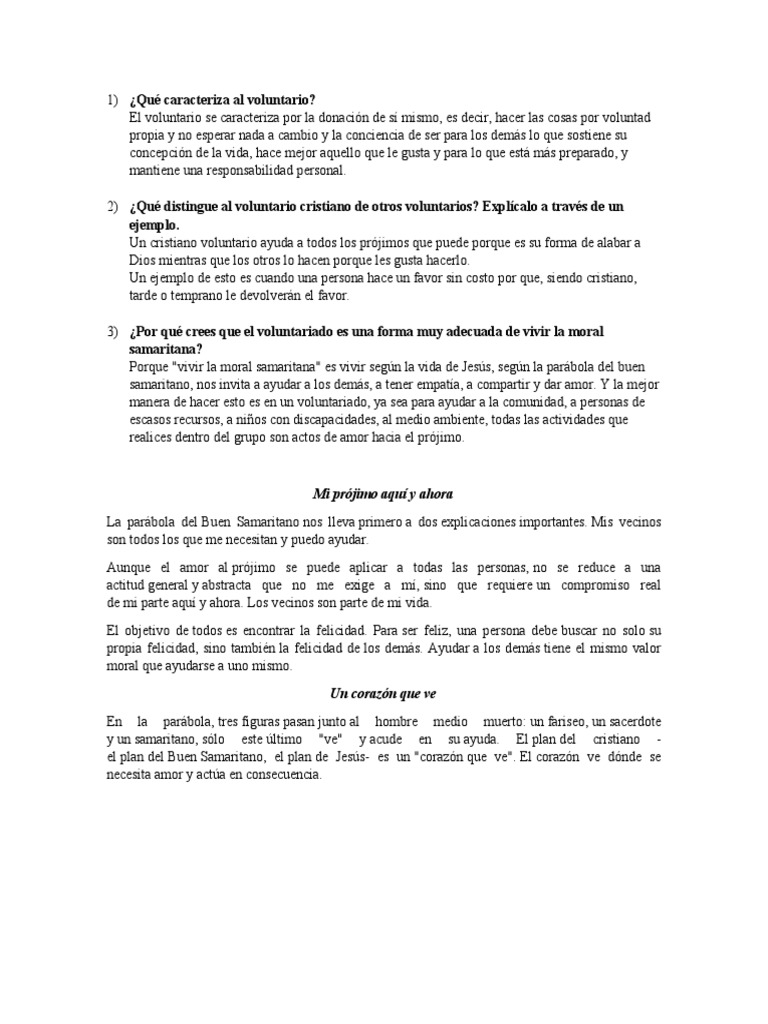 Qué Caracteriza Al Voluntario | PDF