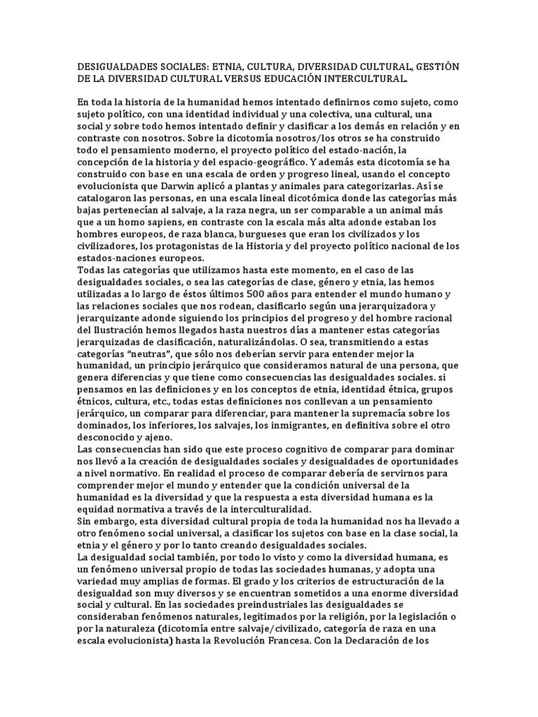 TEMA 5 2 Folios Por Hoja | PDF | Multiculturalismo | Raza (categorización humana)