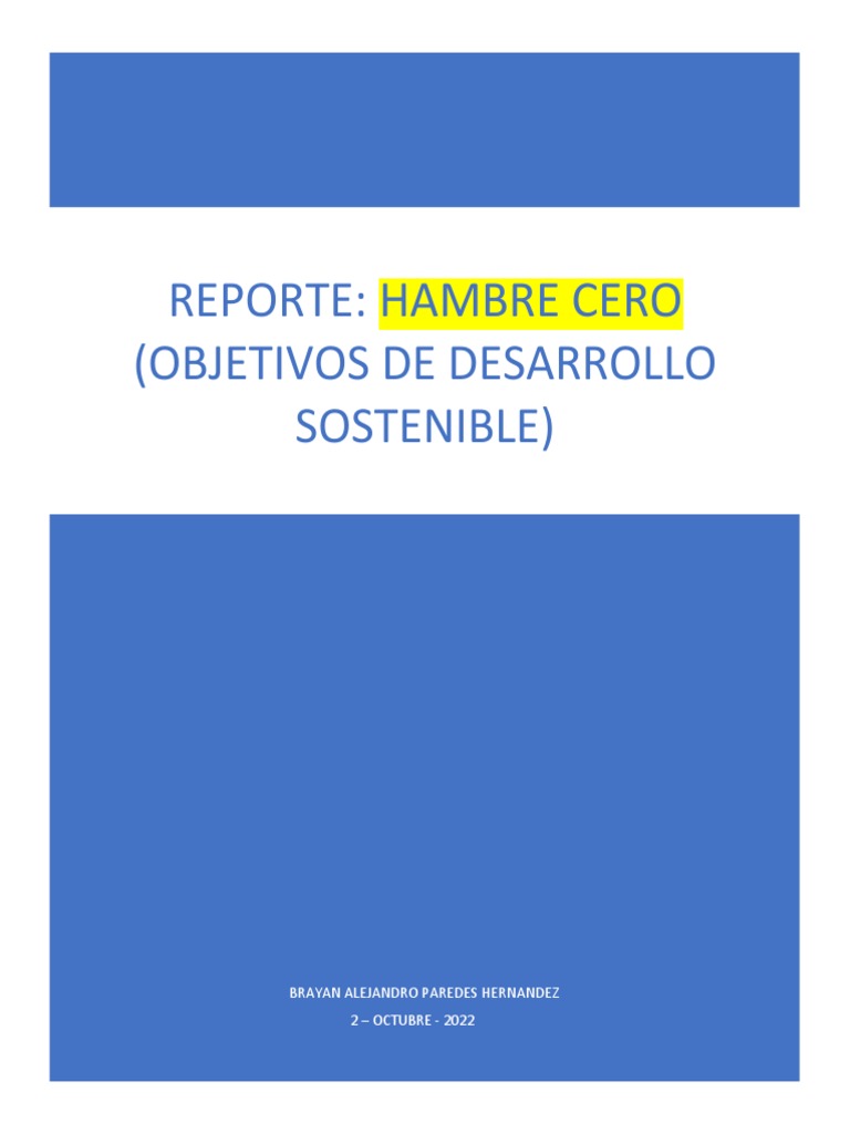 Hambre Cero Pdf Alimentos Hambre