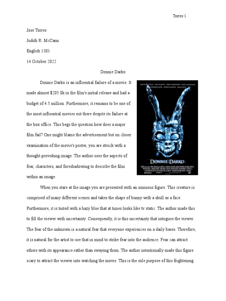 Donnie Darko Final Draft Essay 2 1 | PDF