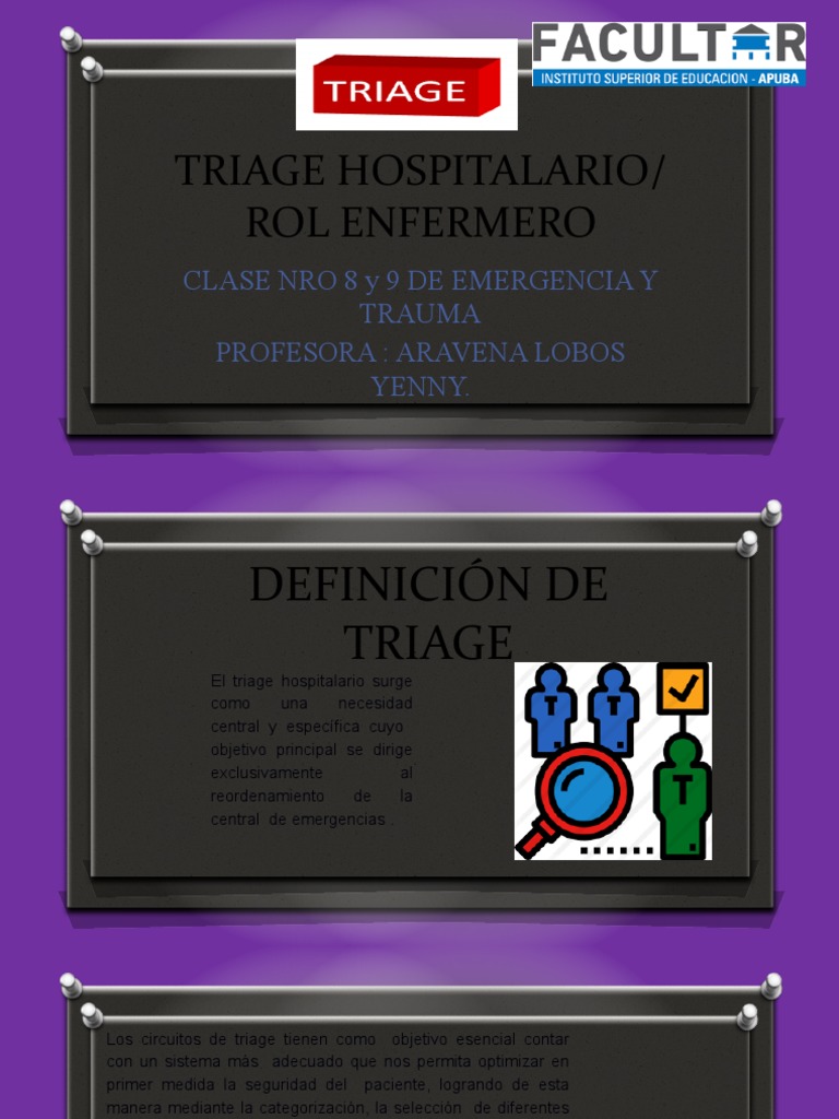 Clase 8 y 9 Triage Hospitalario Rol Enfermero | PDF