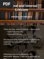 Internal and External Criticism | PDF