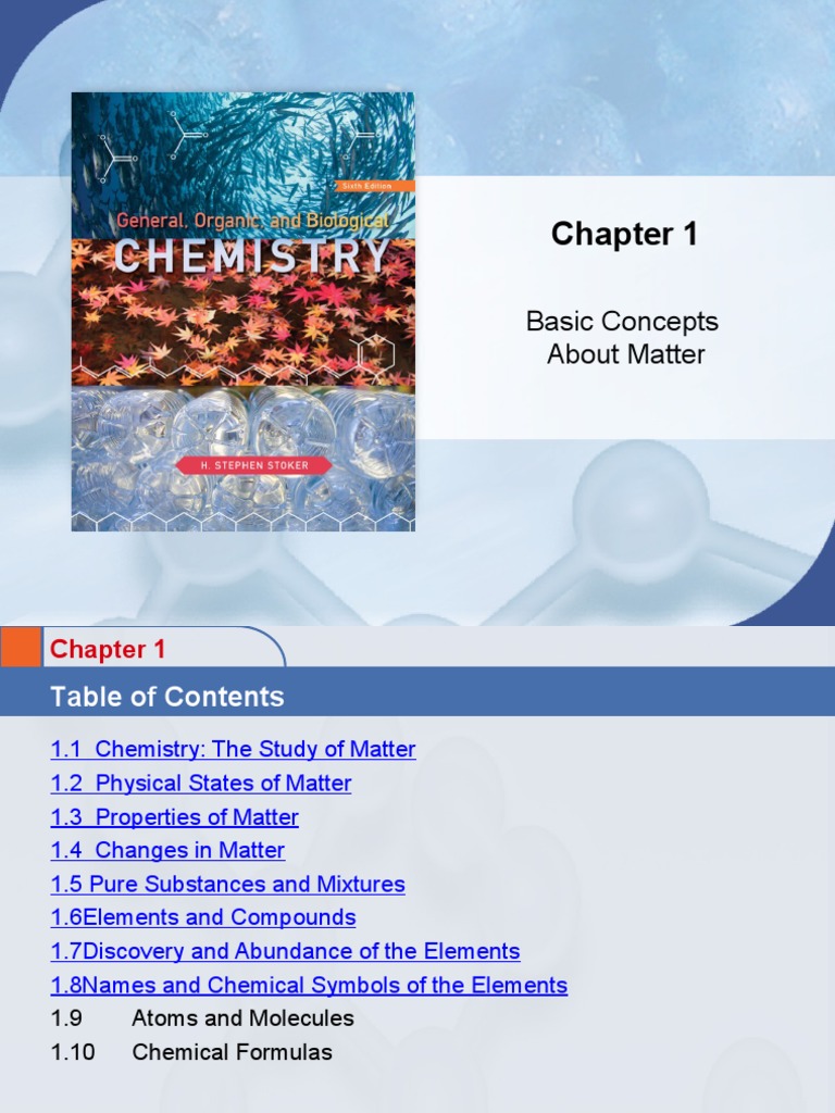 Chapter1 Basic Concepts About Matter | PDF