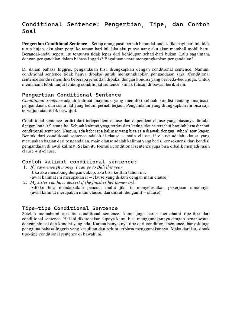 Materi Conditional Sentence | PDF