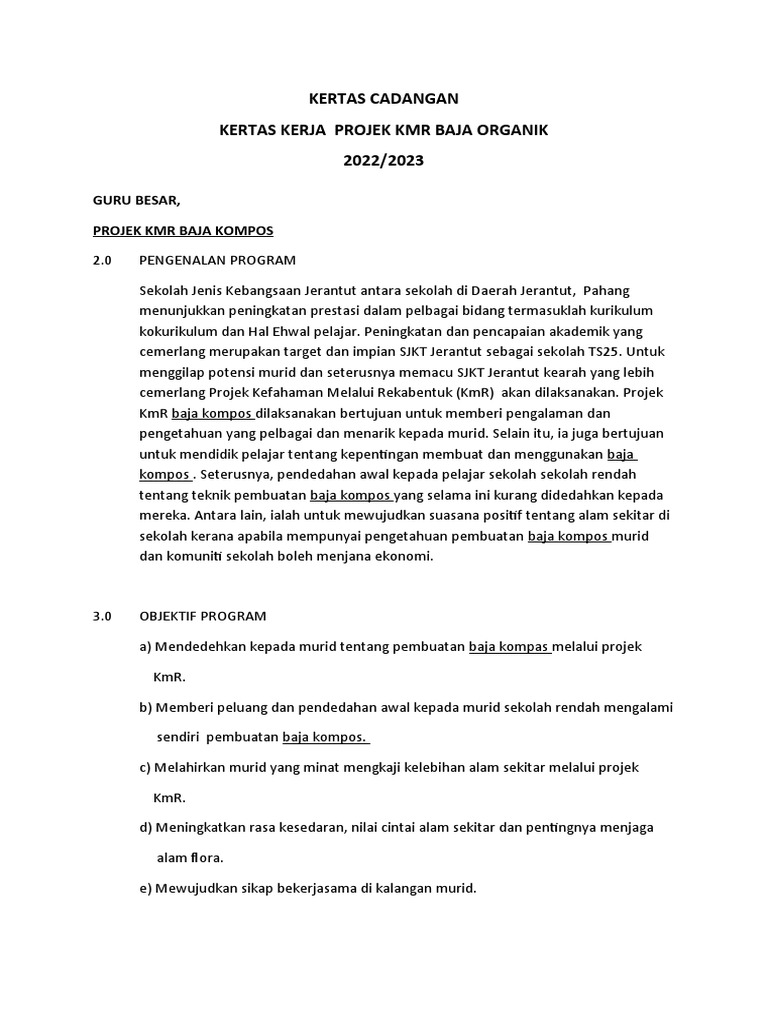 KERTAS KERJA KMR | PDF