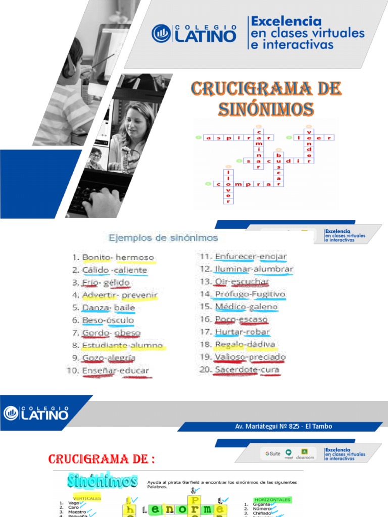 Crucigrama de Sinónimos | PDF